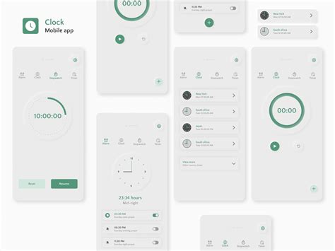 Mobile Clock App Neomorphic Embossed Design By Anita Lever On Dribbble