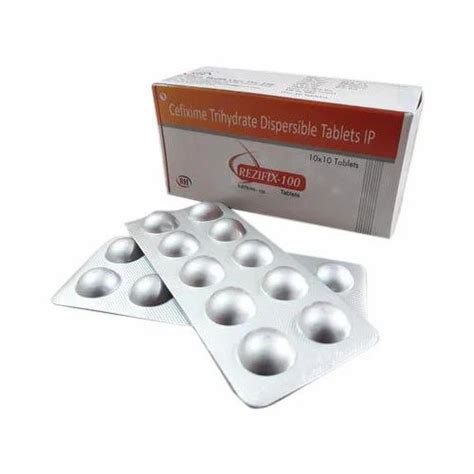 Cefixime Trihydrate 100 Mg Dispersible Tablets Ip Packaging Type Box At ₹ 80 Strip In Ahmedabad