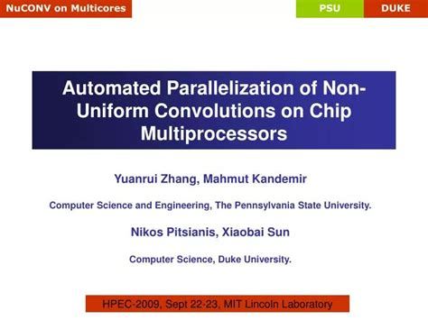 Ppt Automated Parallelization Of Non Uniform Convolutions On Chip