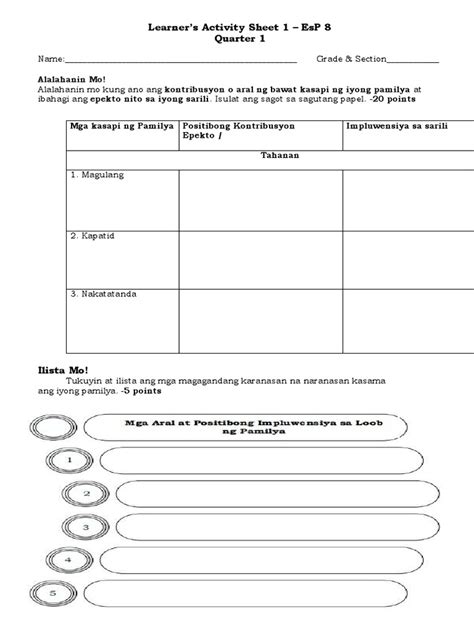 1stq Esp8 Activity Sheet 1 Modyul 1 Pdf