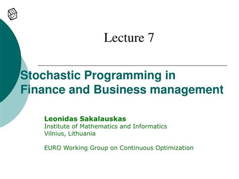 Ppt Stochastic Programming In Finance And Business Management Powerpoint Presentation Id5666347
