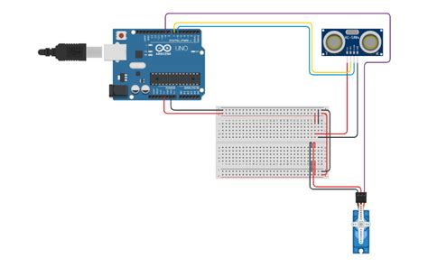 Circuit Design Sensor Ultrassonico Micro Servo Tinkercad