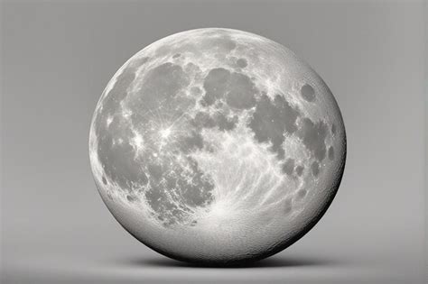 Premium Photo Beautiful Glowing Gray Full Moon On White Background