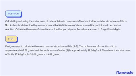 Solved Calculating And Using The Molar Mass Of Heterodiatomic