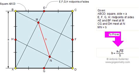 Geometry Classes Problem 239 Square Midpoints Congruence Pythagoras Elearning