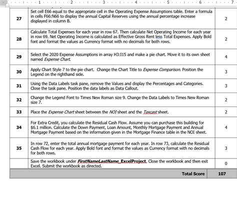 Step Instructions Points Possible 1 0 Start Excel Chegg Com