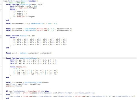 Locking The Z Axis Of A Quaternion Camera Rotation Scripting Support