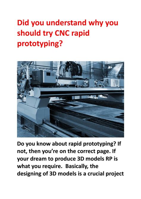 Did You Understand Why You Should Try Cnc Rapid Prototyping By Cncnow