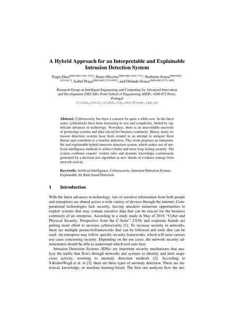 pdf a hybrid approach for an interpretable and explainable intrusion