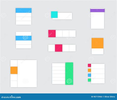 Set Of Simple Colourful Vector Text Boxes With Shadows A Stock Vector Illustration Of Flat