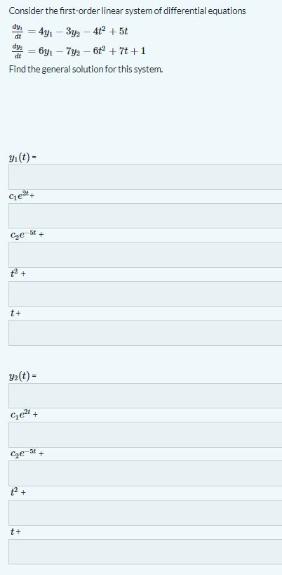 Solved Consider The First Order Linear System Of
