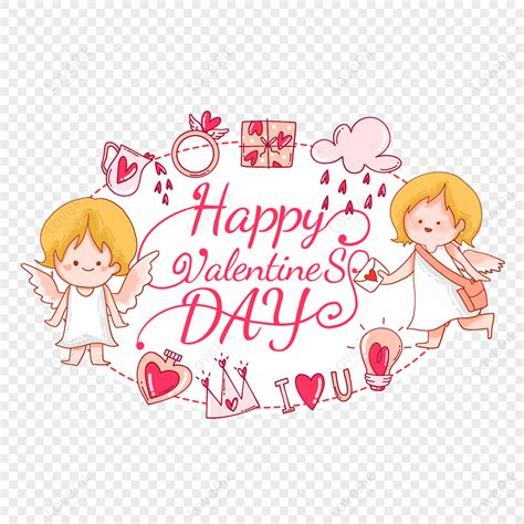 큐피드 러브 크라운 향수 발렌타인 일러스트 데이 라벨 왕관젊은여자 Png 일러스트 무료 다운로드 Lovepik
