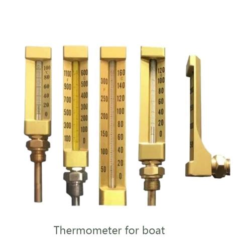 Straight Angle Industrial Golden Glass Thermometer V Line Shaped Thermometer Industrial