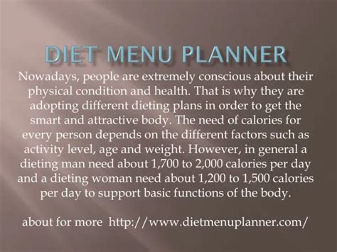 Ppt Diet Menu Planner Powerpoint Presentation Free Download Id1306373