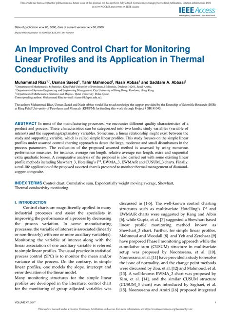 Pdf An Improved Control Chart For Monitoring Linear Profiles And Its