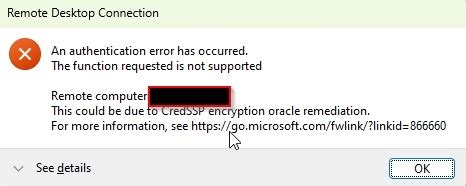 Security Windows RDP Connection To Windows Server CredSSP