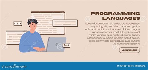 Software Engineering And Script Coding Web Banner Template Programmer Working On Web