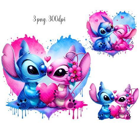 Stitch And Angel Png Set Arthappystore
