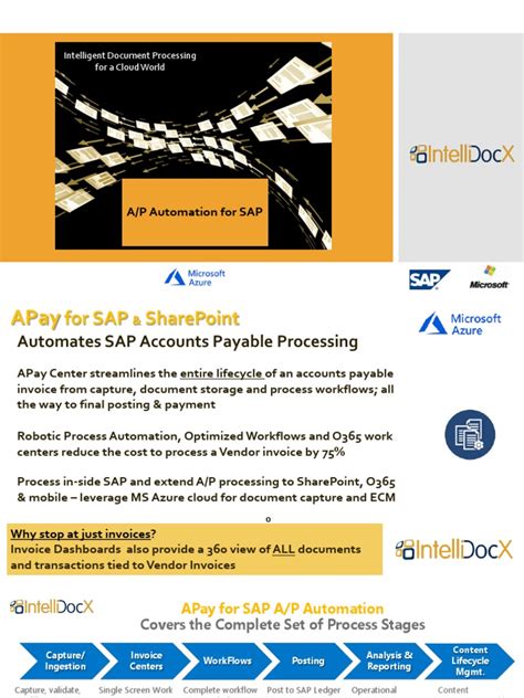 Azure Sap Solution Intellidocx Pdf Accounts Payable Share Point