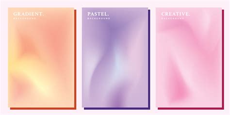 Colorful Pastel Gradient Mesh Background Template Copy Space Set