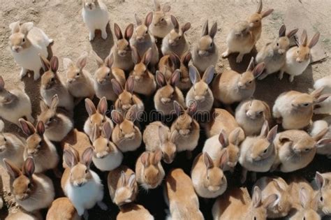 Rabbits On A Rabbit Farmneural Network Ai Generated Stock Illustration Illustration Of Fluffy
