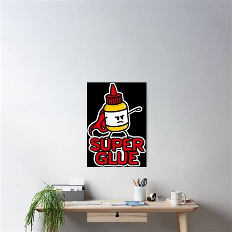 Super Glue Pun Super Hero Hero Halloween Costume Glue Pun Cartoon Poster For Sale By