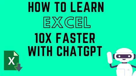 How To Learn Excel 10x Faster With Chatgpt Youtube