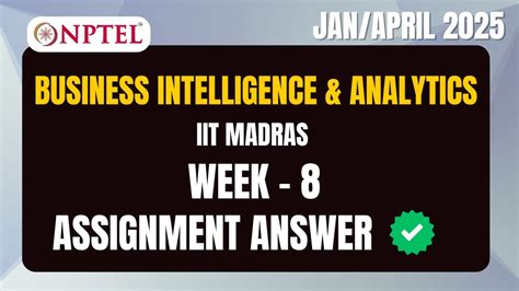nptel business intelligence and analytics week 8 assignment answers jan