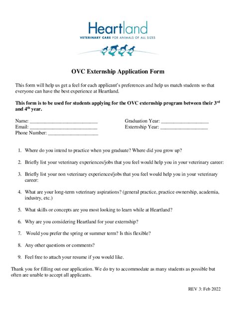 Fillable Online Ovc Externship Application Form Fax Email Print Pdffiller