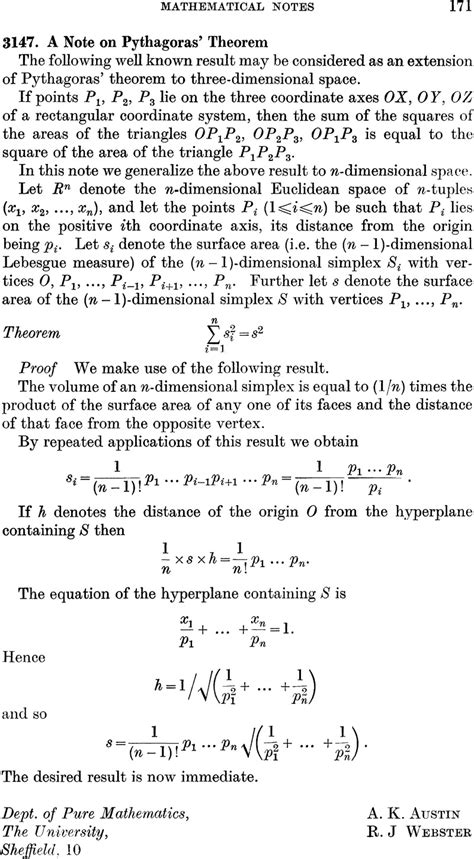 3147 A Note On Pythagoras Theorem The Mathematical Gazette Cambridge Core