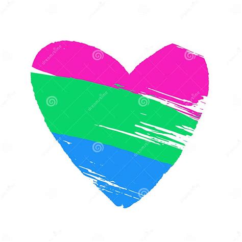 The Flag Of Polysexual Pride In The Shape Of A Big Heart A Colorful