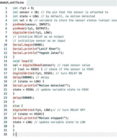 Arduino Motion Sensor For Controlling Electrical Devices