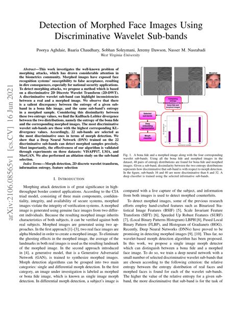 Pdf Detection Of Morphed Face Images Using Discriminative Wavelet Sub Bands