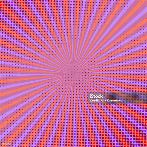 팝 아트 방사형 다채로운 만화 책 잡지 표지 스트라이프 오렌지 모던 배경 만화 재미 복고풍 패턴 스트립 모의 벡터 하프톤 그림입니다 선버스트 스타버스트 모양 그라데이션에