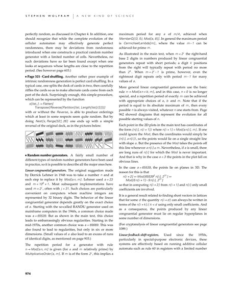 Notes For The Intrinsic Generation Of Randomness A New Kind Of Science Online By Stephen