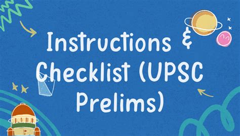 Instructions And Checklist For Upsc Cse Prelims Exam Day