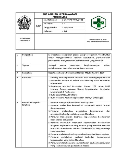 3214 Contoh Sop Asuhan Keperawatan Pdf