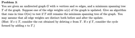 Problem You Are Given An Undirected Graph G With N Chegg