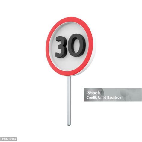 3d 렌더링 시속 30km 또는 마일 최대 속도 제한 빨간색 기호 30 속도 제한 교통 표지판 편집 가능한 그림 3d 렌더링 30 속도 제한 교통 표지 만화 아이콘 0명에