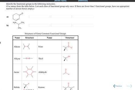 Solved Identify The Functional Groups In The Following