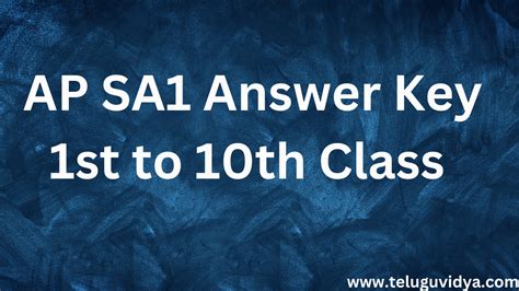 Ap Sa1 Answer Key Telugu Hindi Maths Ps Gs Ss Correction Papers Result 2024 2025 Pdf Here