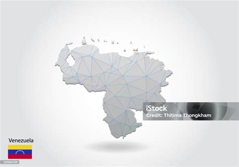 벡터 다각형 베네수엘라지도 낮은 폴리 디자인 흰색 배경에 삼각형으로 만든지도 기하학적 구불 구불 한 삼각형 낮은 폴리 스타일 그라데이션 그래픽 라인 점 Ui 디자인 0명에