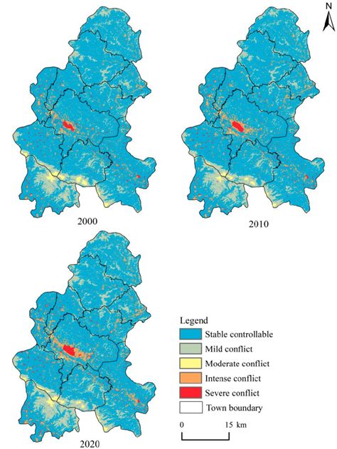 Spatial Distribution Characteristic Of Land Use Spatial Conflict Lusc Download Scientific
