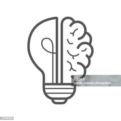 두뇌 아이디어 아이콘입니다 뇌 벡터 라이너 아이콘 아이디어 개념전구 편집 가능한 스트로크입니다 Eps 10 전구에 대한 스톡 벡터 아트 및 기타 이미지 Istock