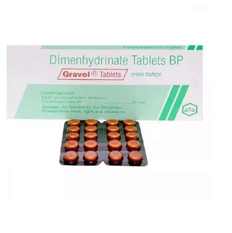 Gravol Dimenhydrinate 50mg Tablet At ₹ 150stripe Gravol Tablet In