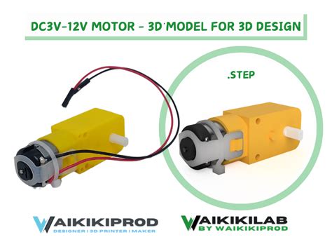 Dc3v 12v Motor 3d Model For 3d Design By Waikikilab Makerworld