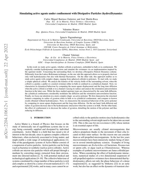 Pdf Simulating Active Agents Under Confinement With Dissipative Particles Hydrodynamics
