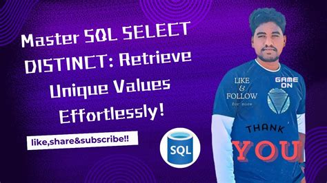 Master Sql Select Distinct Retrieve Unique Values Effortlessly Youtube