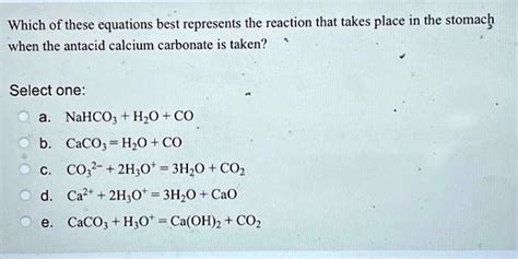Solved Which Of These Equations Best Represents The Reaction That