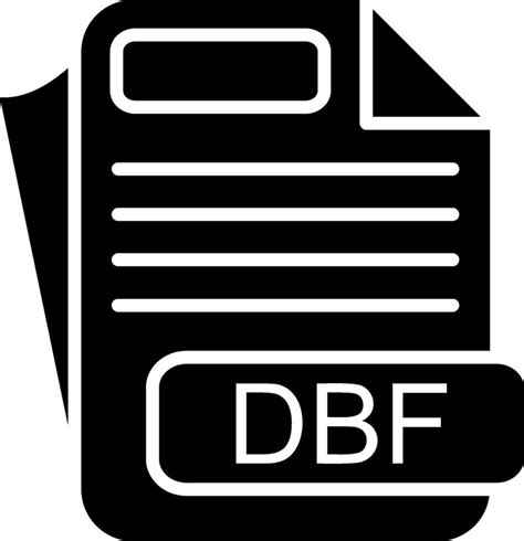 Dbf File Format Glyph Icon 53904512 Vector Art At Vecteezy